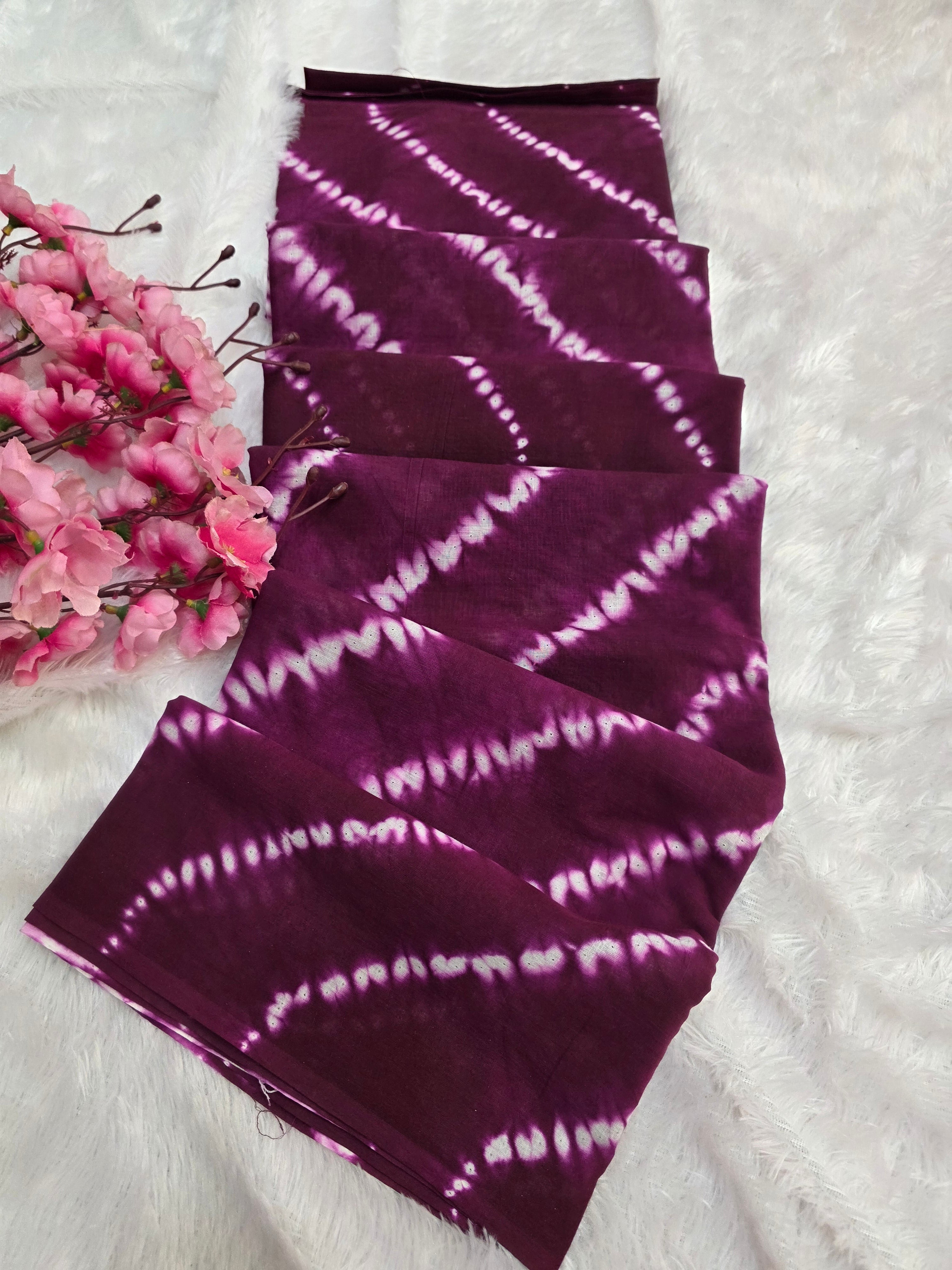 814008 Rajasthani Traditional Pure Malmal Cotton Hand Shibori Saree wi ...