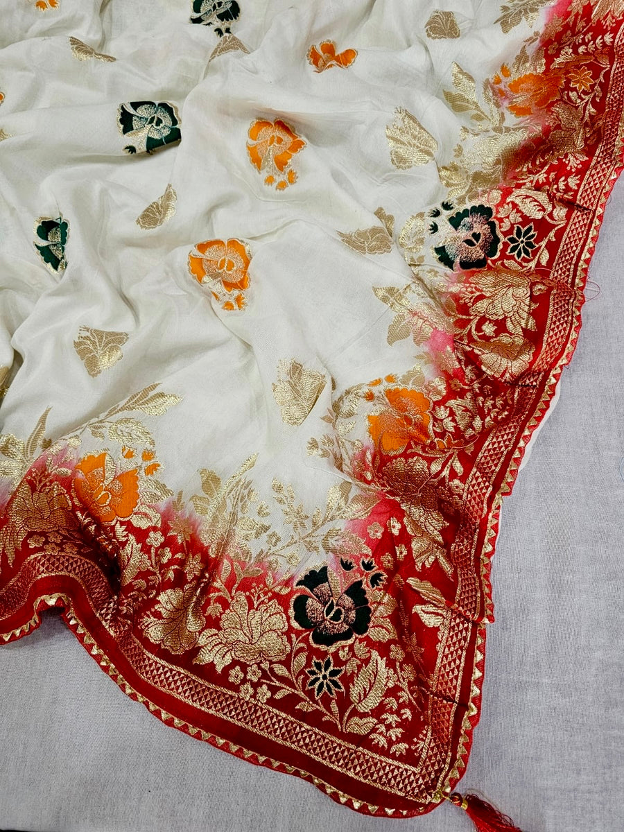 753002 Chitra Special Minakari Faag Saree With Small Zari Wear Buttas ...