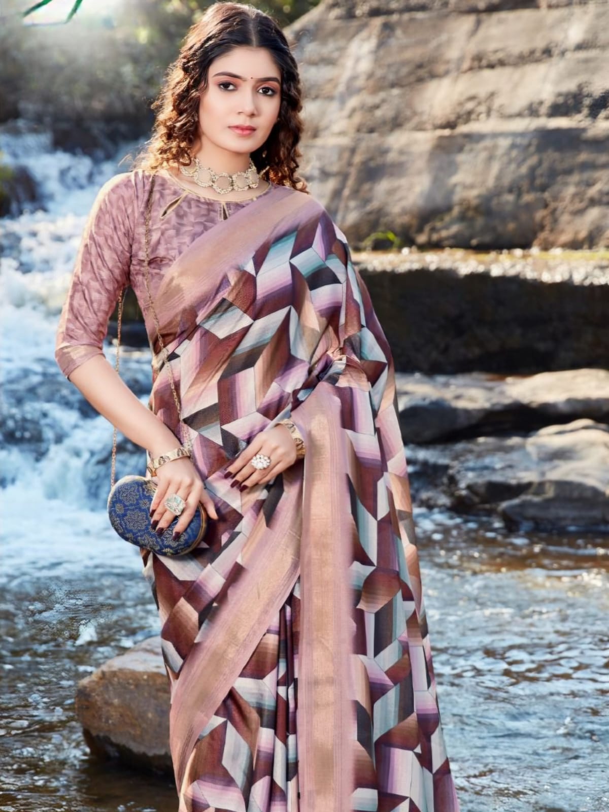 732001 Digital Printed Saree Summer Soft Saree With Soft Zari Weaving ...